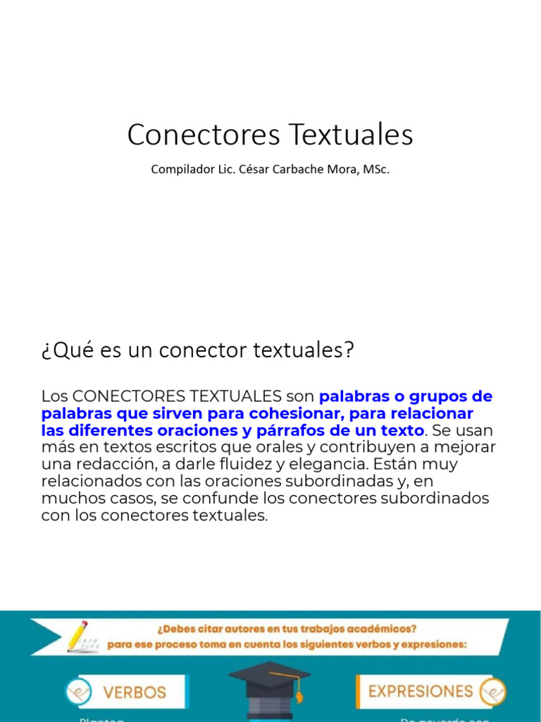 Guía de Conectores Textuales | PDF