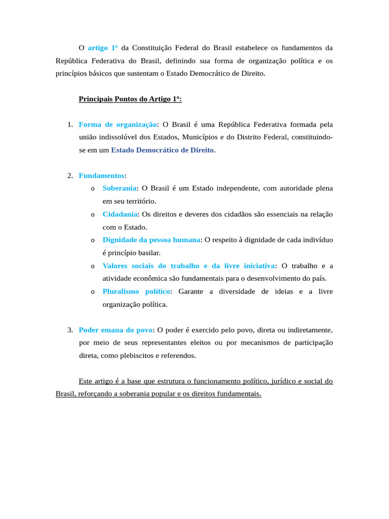 Resumo - CF - WORD | PDF | Sindicato | Constituição