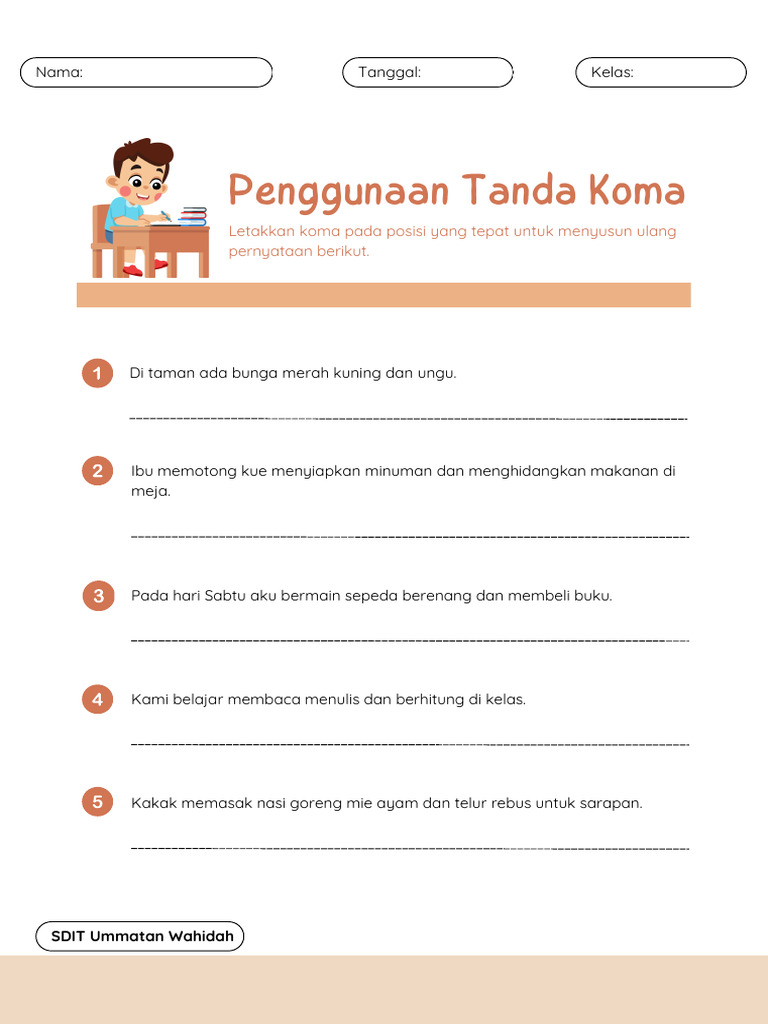 LKPD Penggunaan tanda koma 2 | PDF