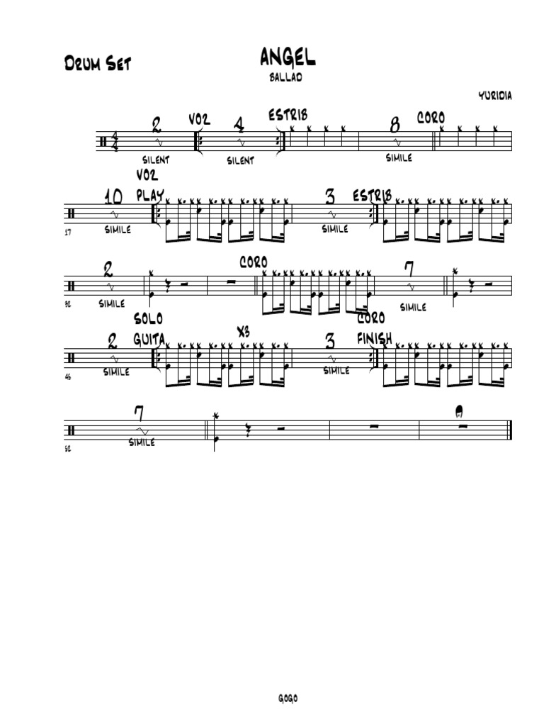 ANGEL (Yuridia) Drums | PDF