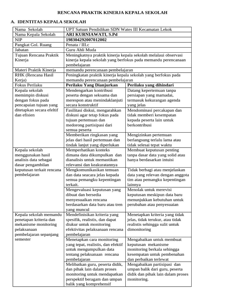 Laporan RPK Memandu Perencanaan Pembelajaran | PDF