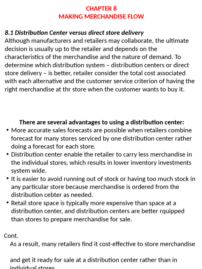 Distribution MGT Chapter 8 | PDF | Inventory | Retail