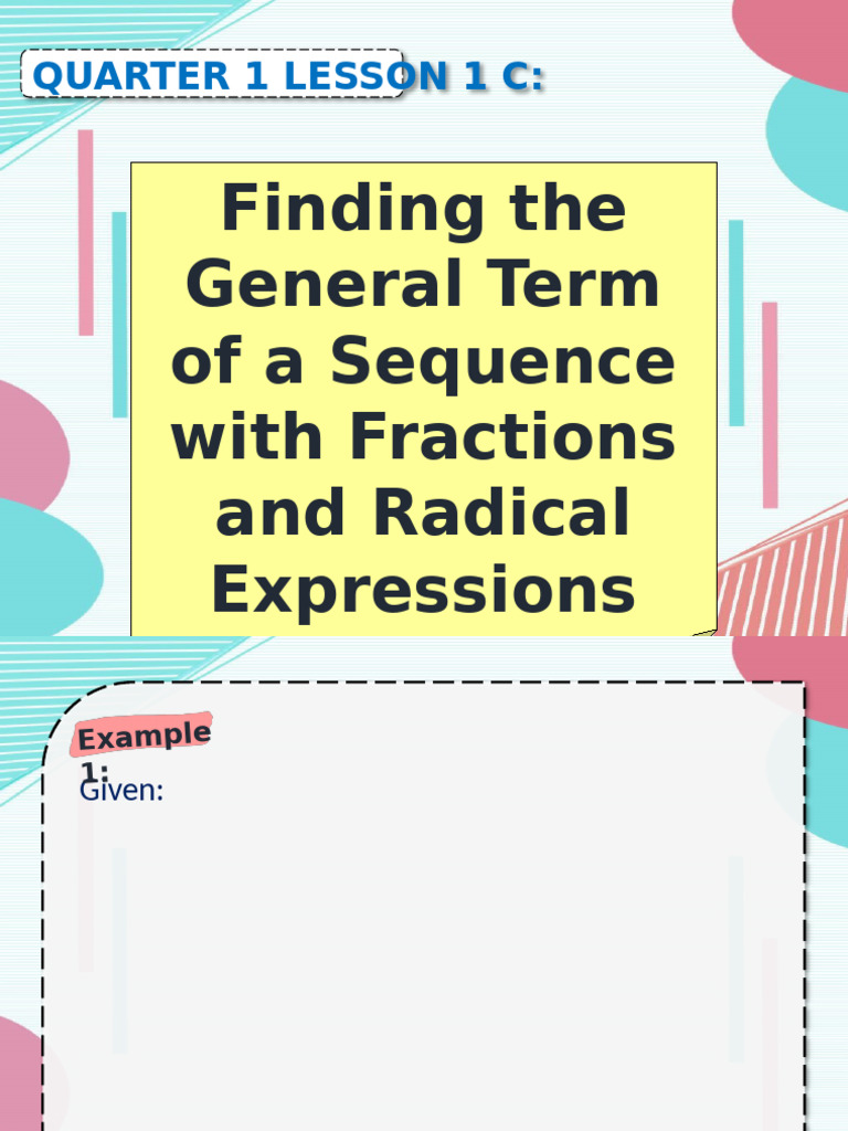 General Term of Sequences with Fractions | PDF