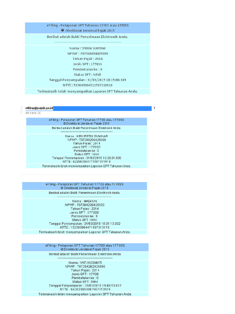 hasil input spt pajak | PDF