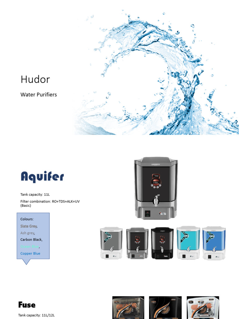 Hudor Water Purifiers Overview | PDF