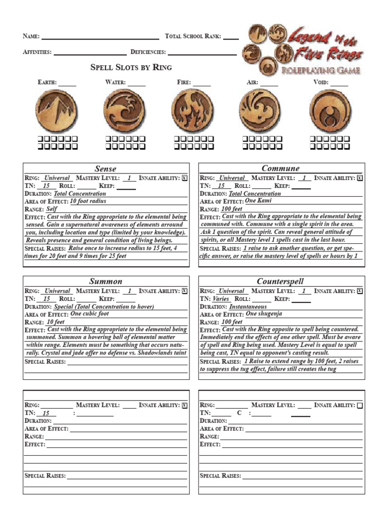 Kishu Shugenja Spell Guide | PDF