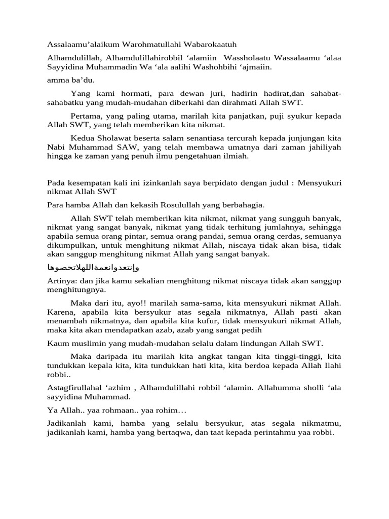 Porseni 2019 (Naskah Pidato Bahasa Indonesia) | PDF