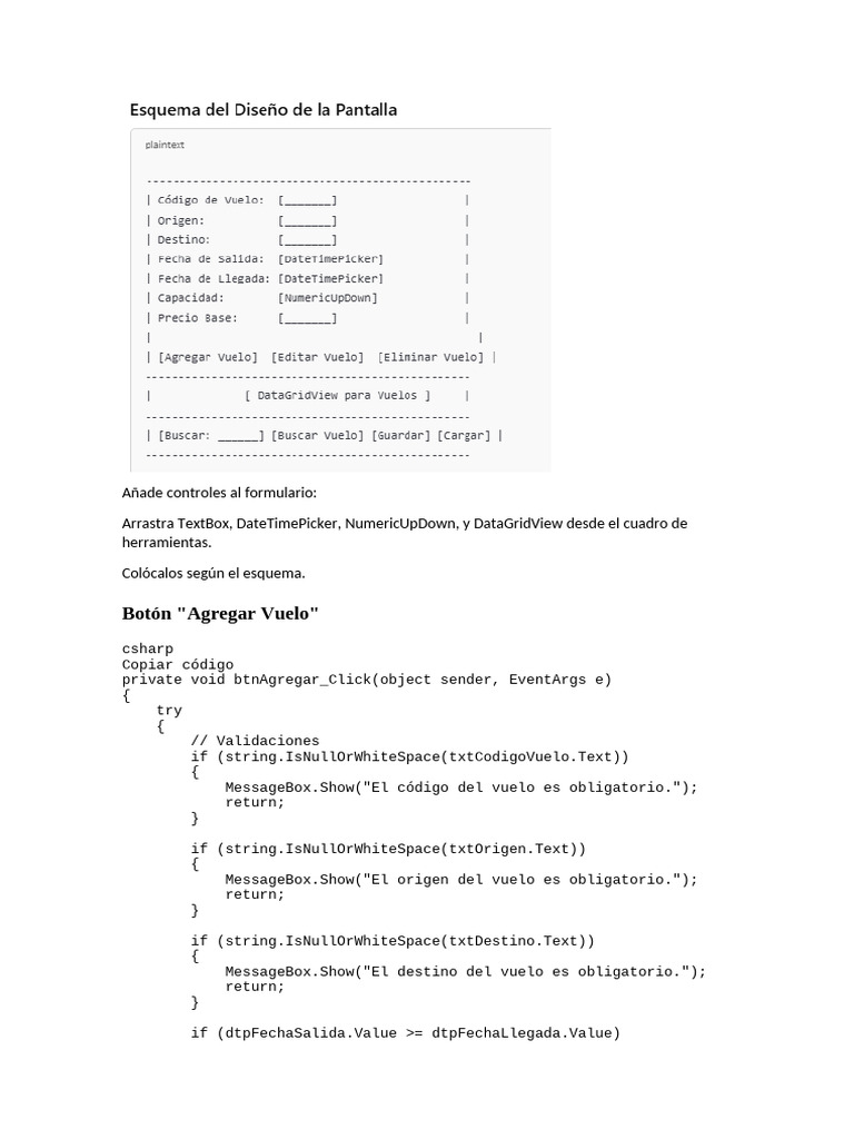 codigos para nueva estructura del windows froms | PDF | Ciencias de la Computación | Informática