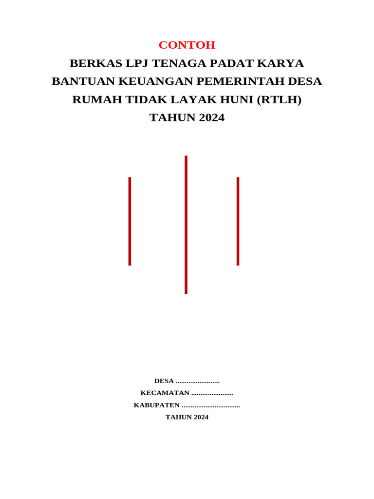 Contoh LPJ RT 2024 Tenaga Padat Karya | PDF