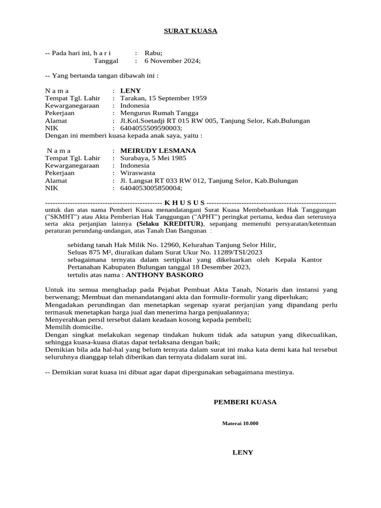 Kuasa Pak Rudy | PDF