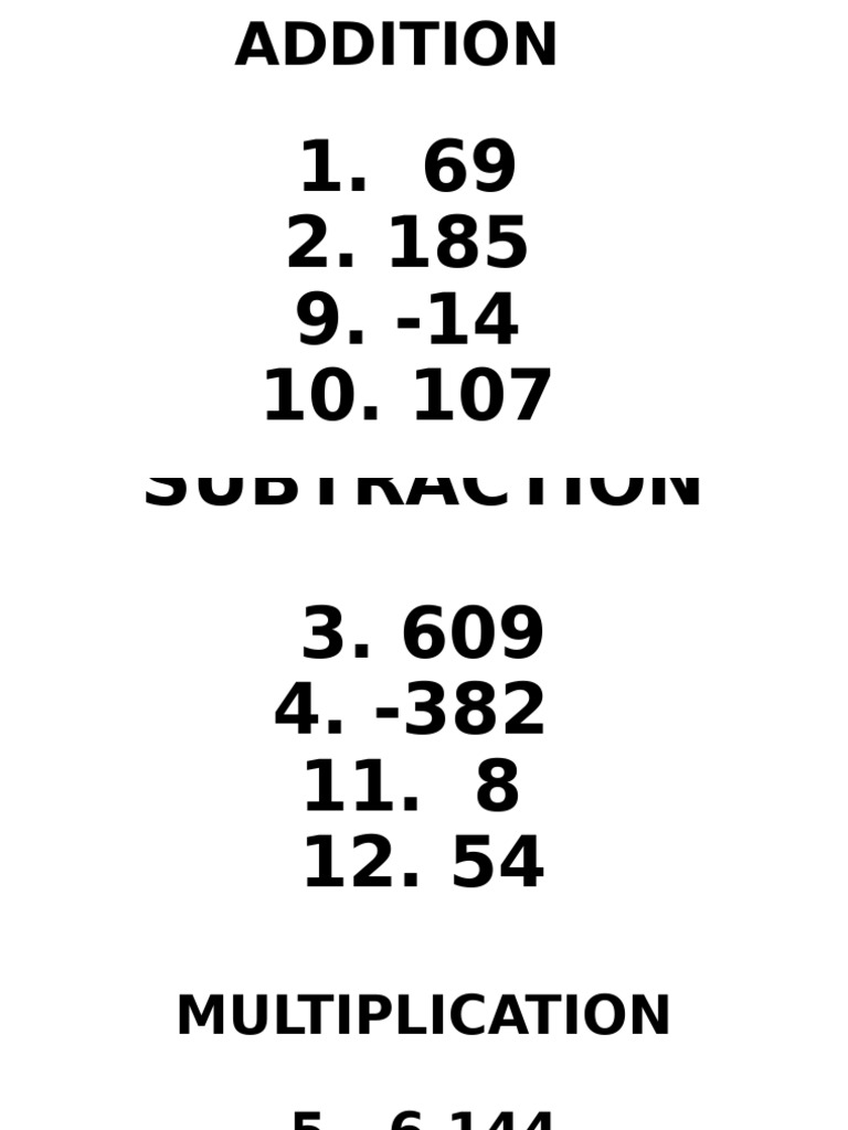 Basic Math Operations and Problem Solving | PDF