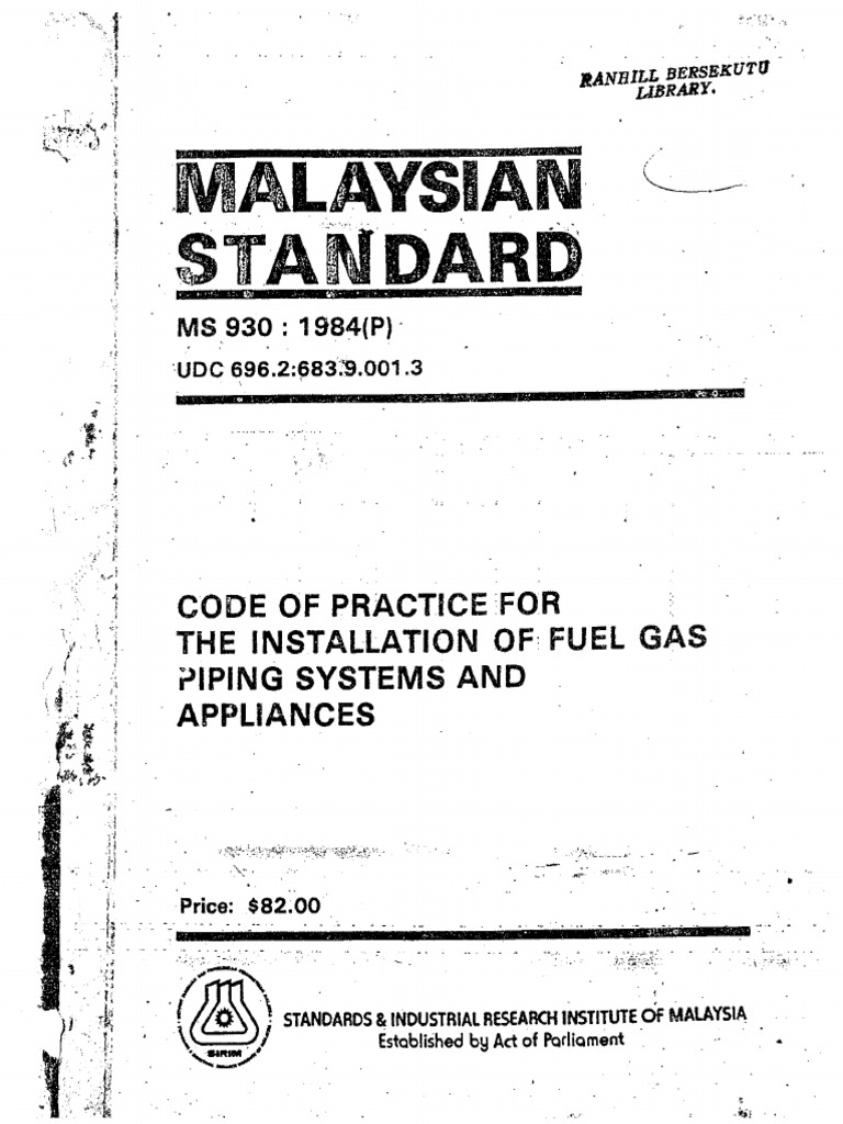 Ms 930 - 1984 - Fuel Gas Piping System | PDF