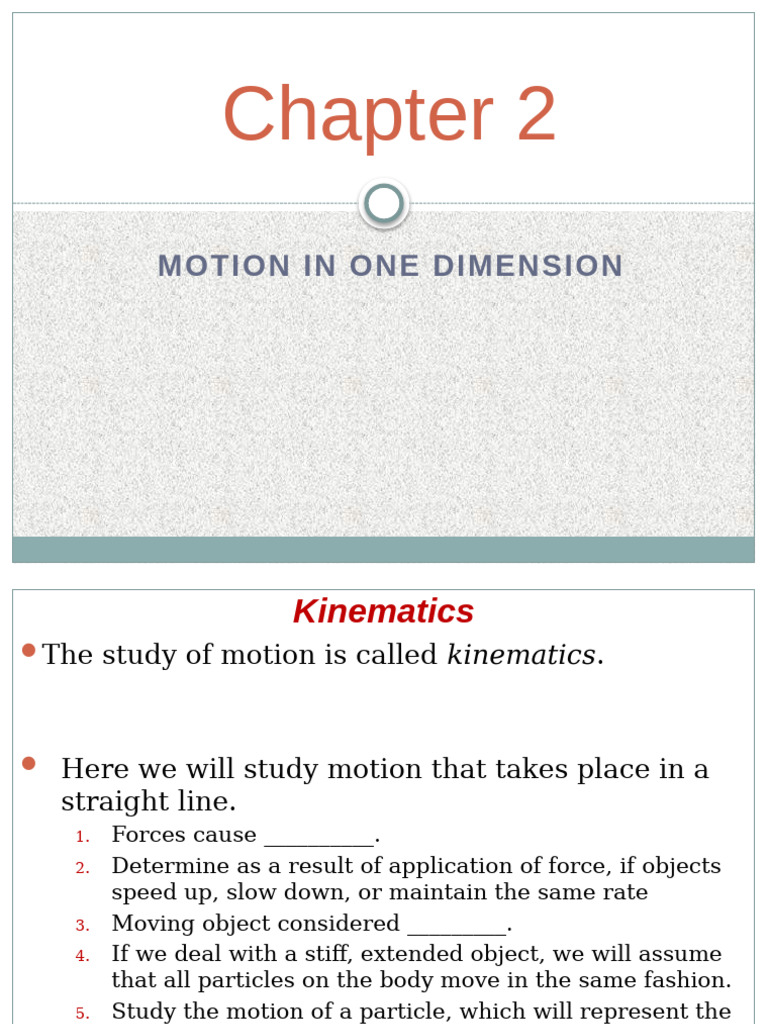 Chapter 2 Lecture | PDF | Kinematics | Velocity