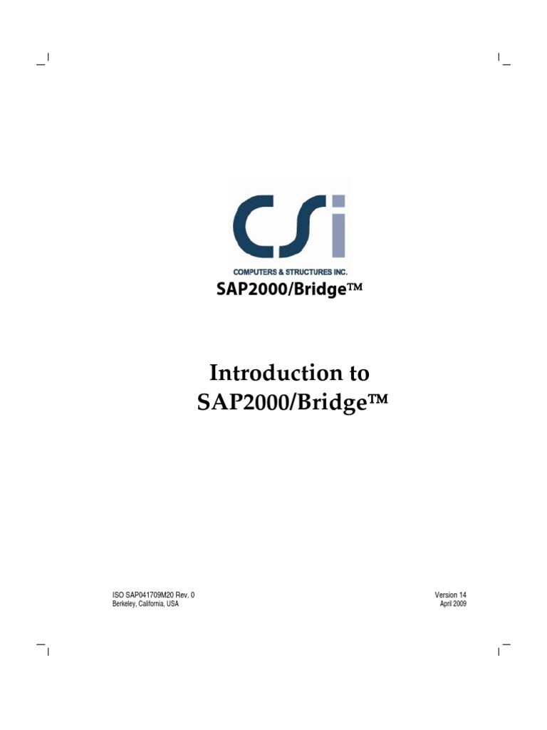 Introduction To SAP2000 Bridge | PDF | Bridge | 3 D Computer Graphics