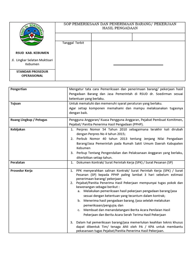 Sop Pemeriksaan Barang | PDF