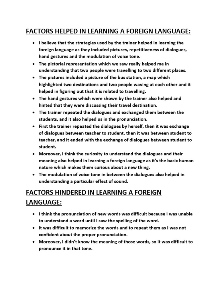Learning New Foreign Language | PDF