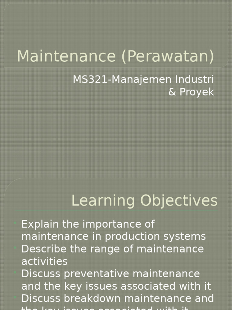 04 - Maintenance - Rev | PDF | Systems Thinking
