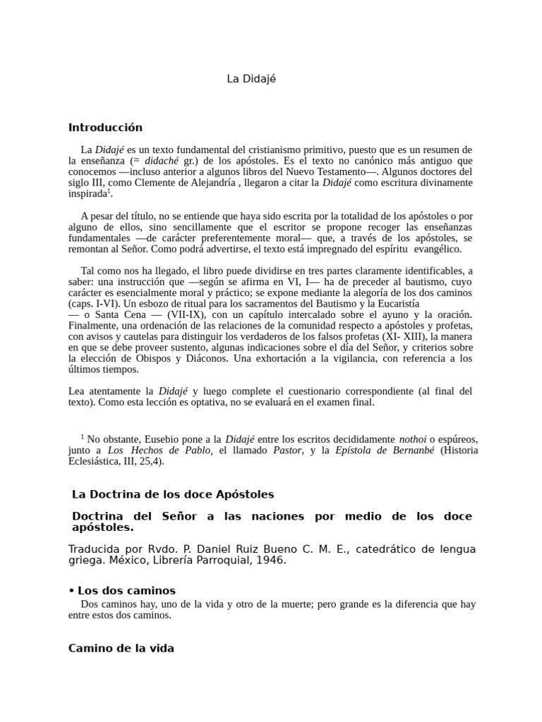 La Didajé | PDF | orador del Señor | eucaristía