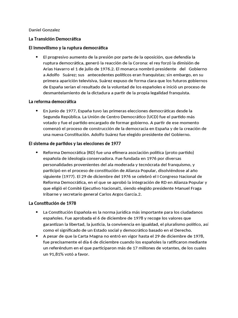 La Transicion Democratica | PDF | Democracia | Ideologías políticas