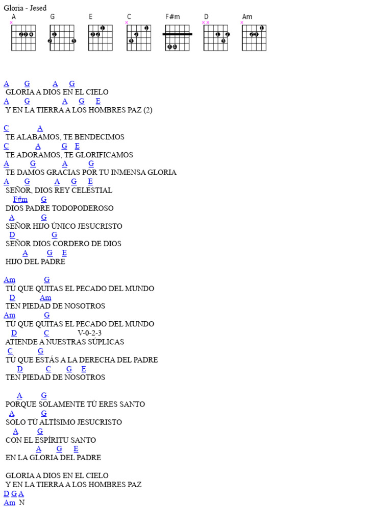 Letra de "Gloria a Dios" en Música Cristiana | PDF