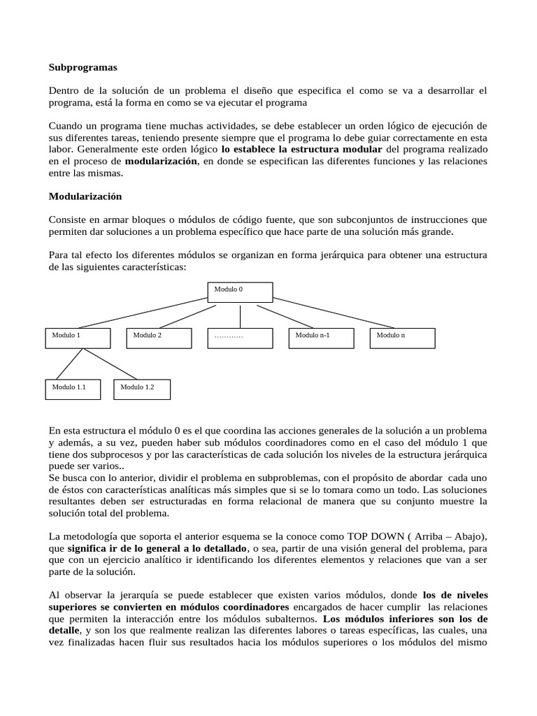 Programacion 1 Subprogramas 2024 | PDF | Programa de computadora | Programación