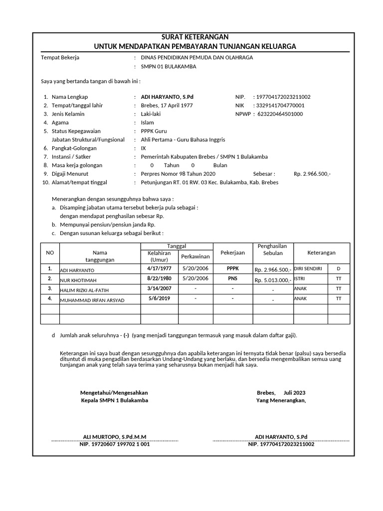 Contoh Formulir Skum 2023 | PDF