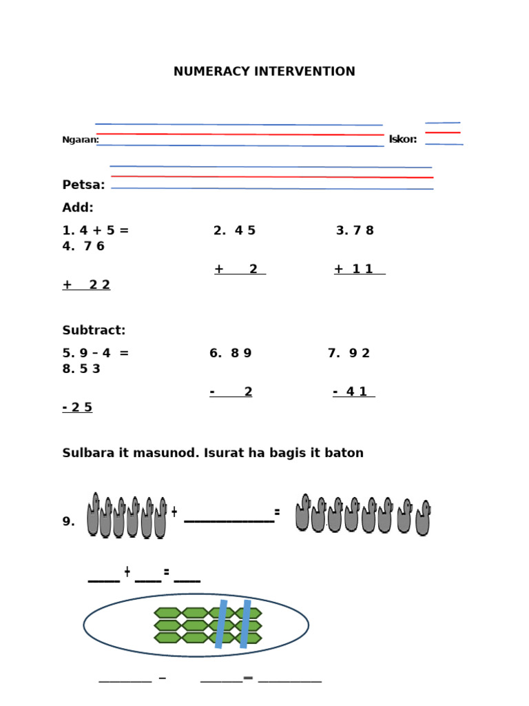 Basic Numeracy Practice Sheet | PDF