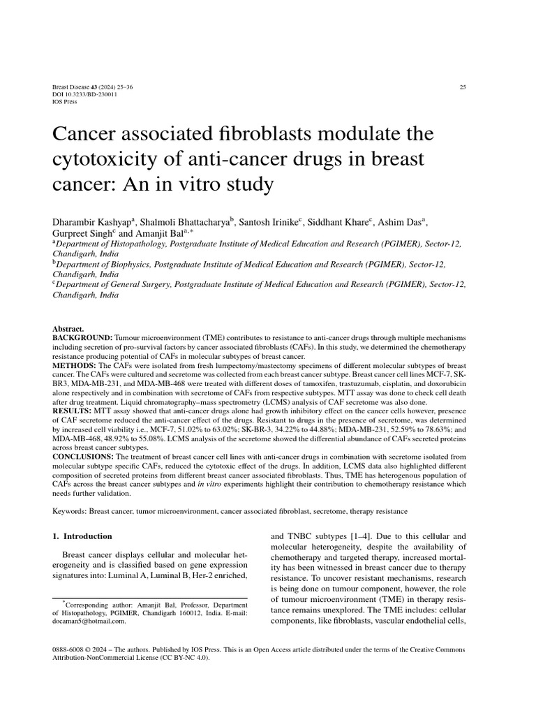 Cancer Associated Fibroblasts Modulate The Cytotox | PDF ...