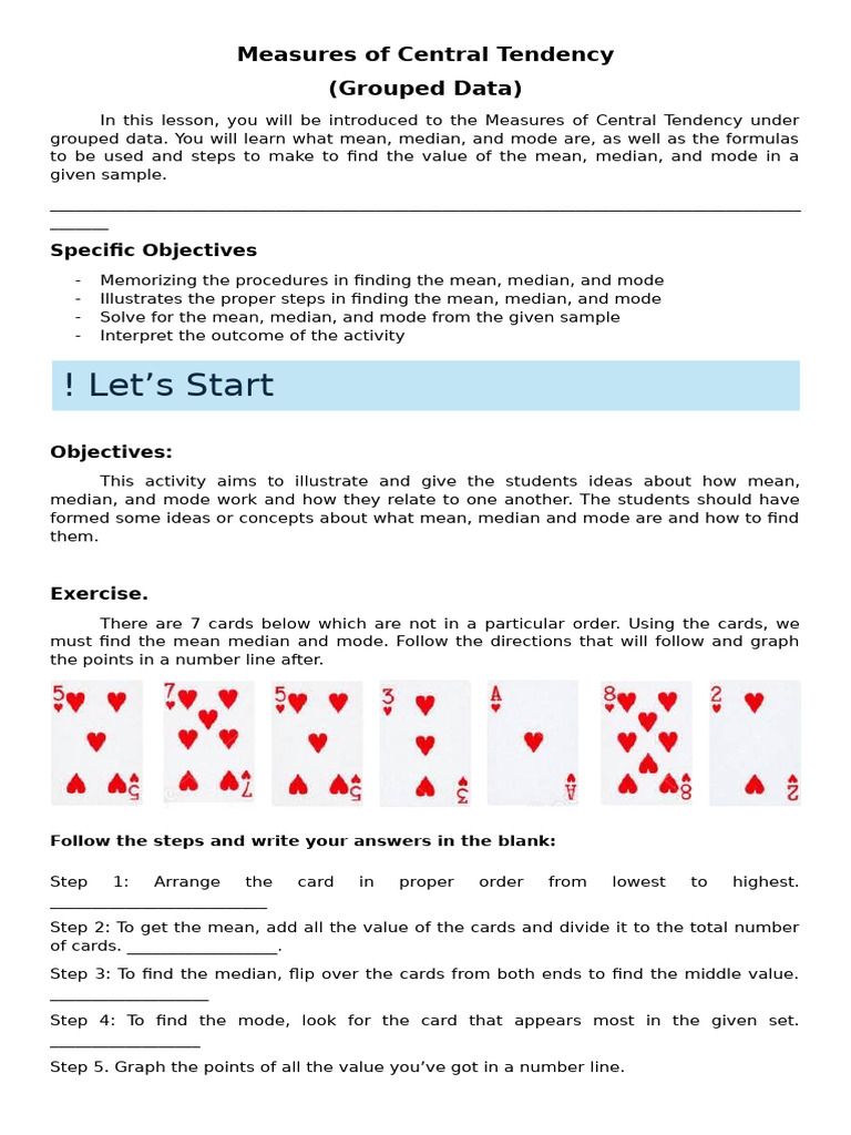 Measures of Central TendencyGrouped Module 1 | PDF | Mean | Mode ...