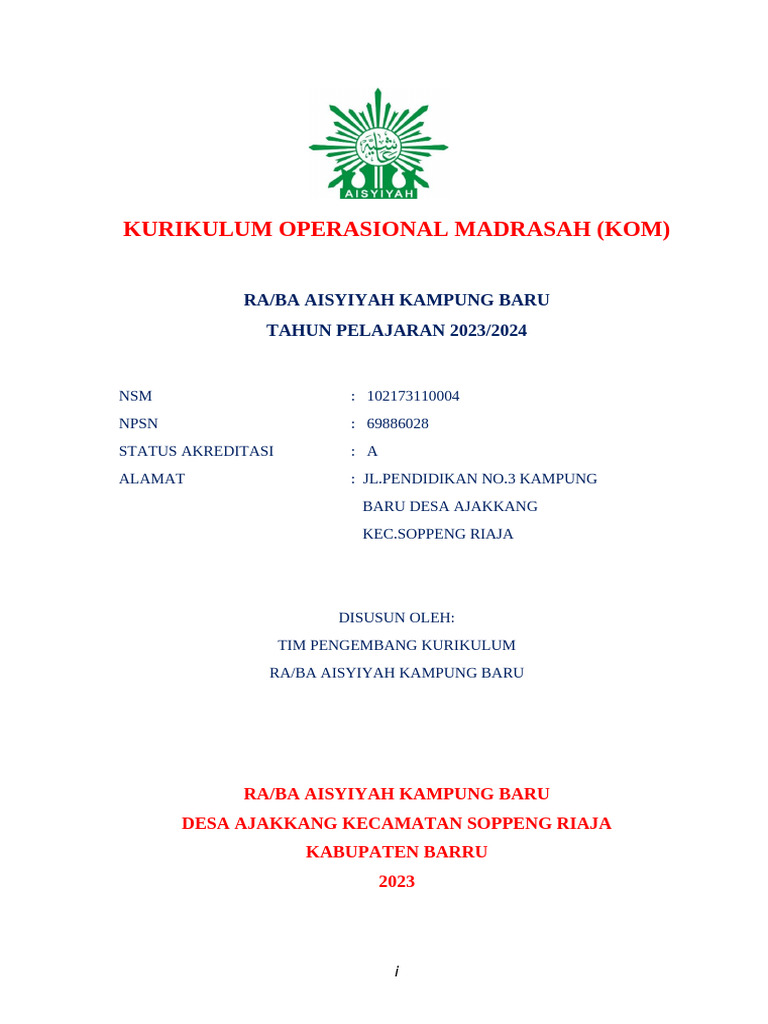 KOM RA 2023-2024 (Repaired) | PDF