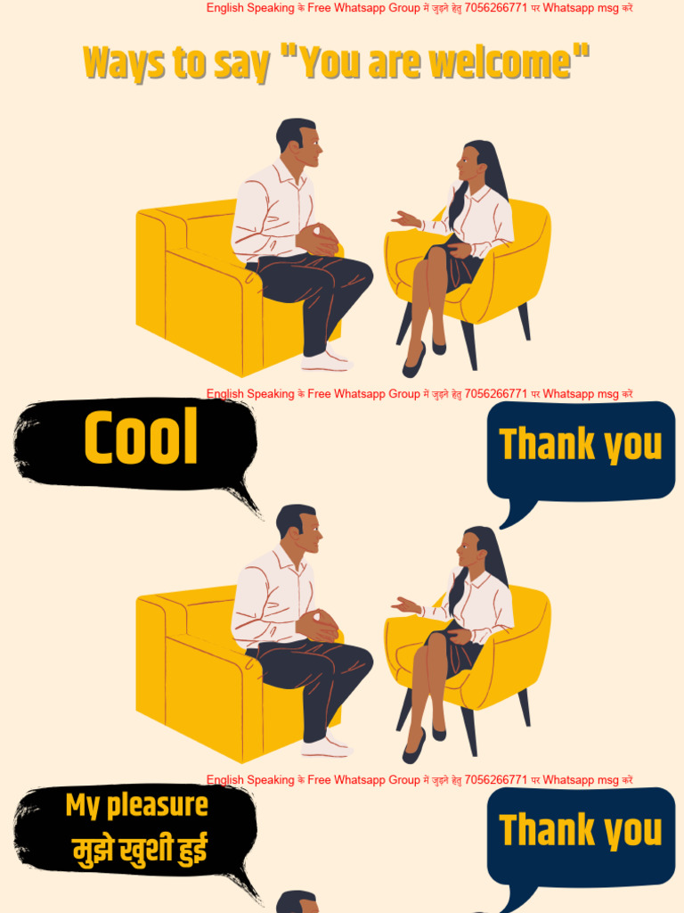 22. Ways to Say You Are Welcome | PDF
