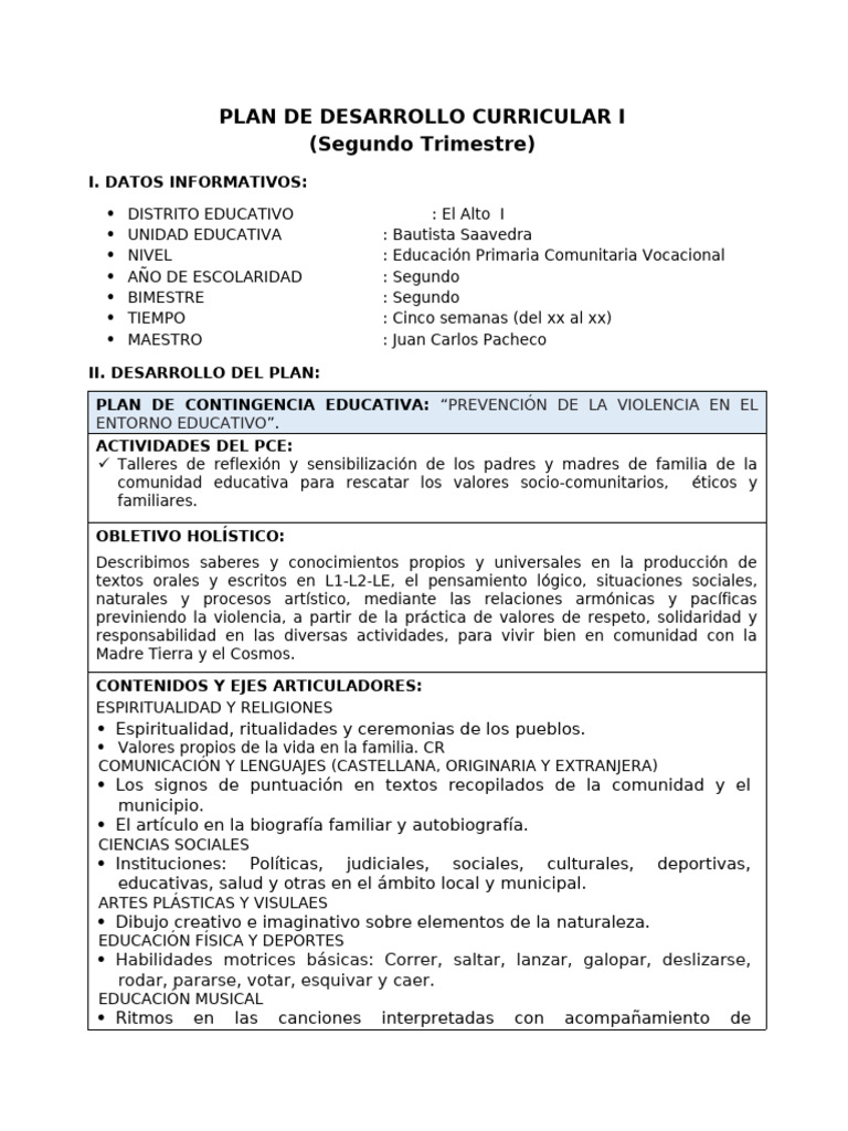 2do. AÑO PDC SEGUNDO TRIMESTRE 2025 | PDF | Comunidad | Violencia