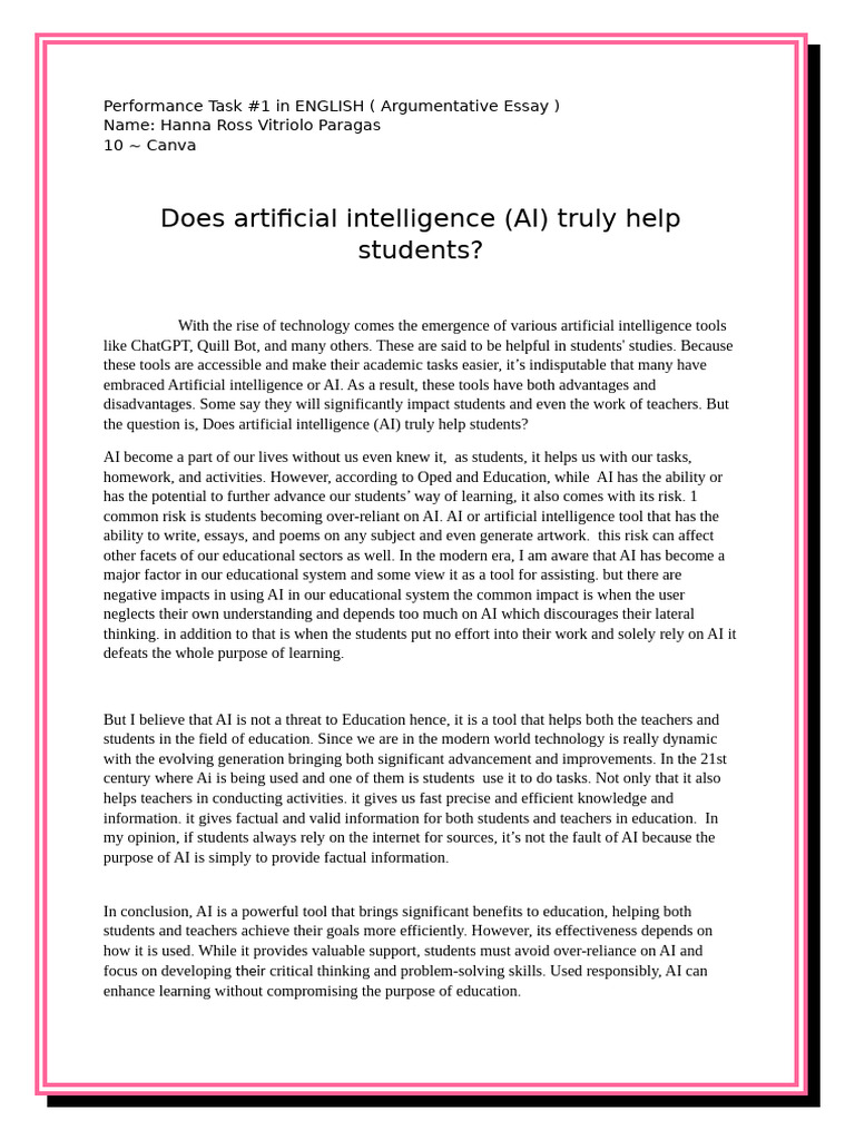 Performance Task | PDF | Artificial Intelligence | Intelligence (AI ...
