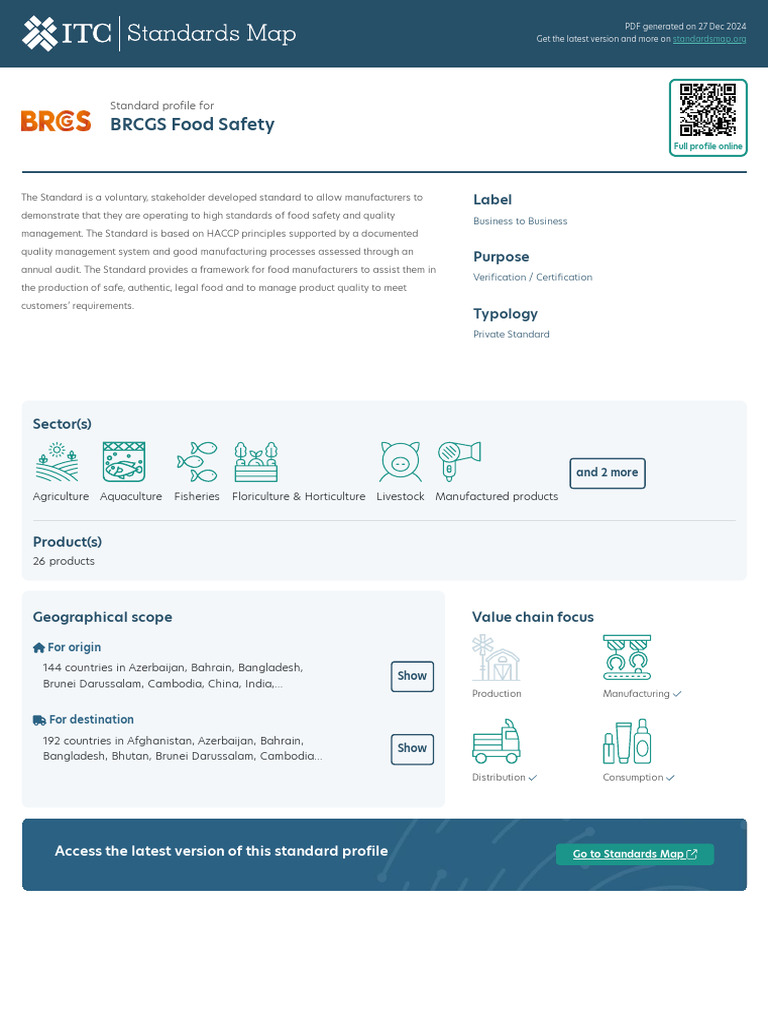 BRCGS Food Safety | PDF | Business | Economies