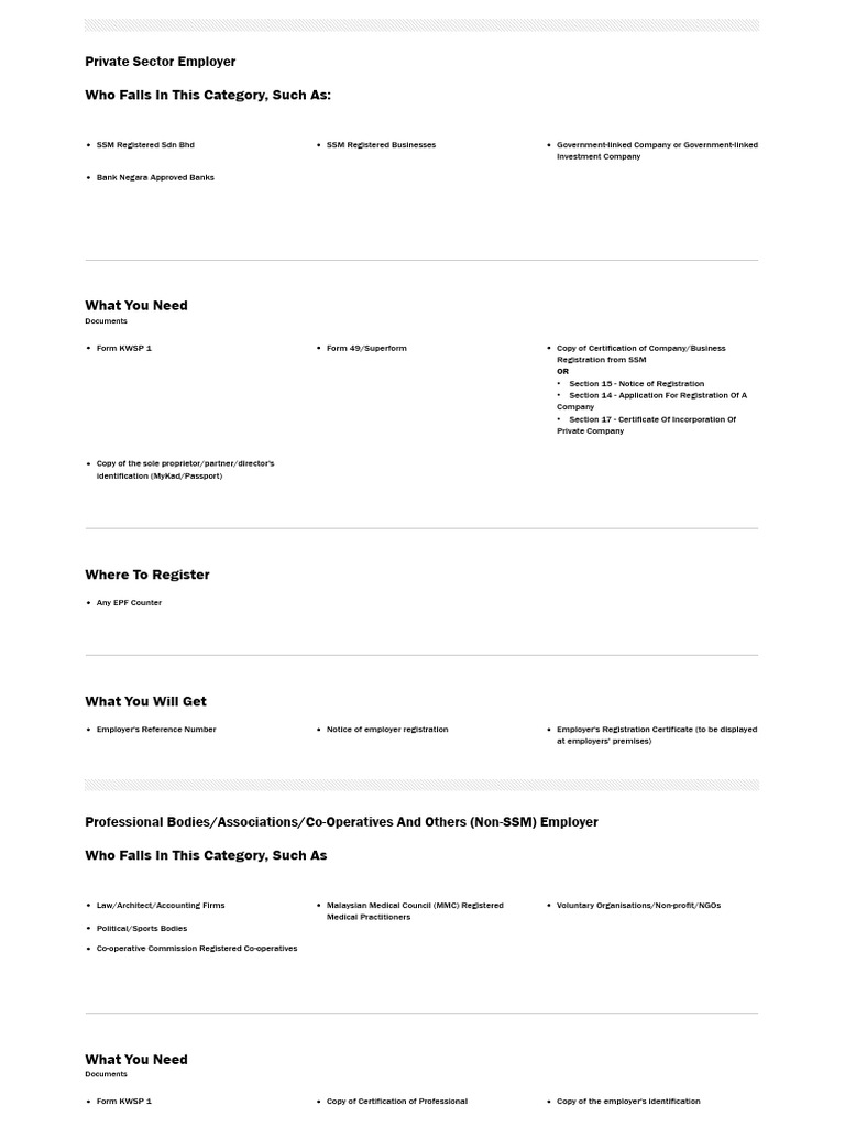 KWSP Registration Guide for Employers | PDF