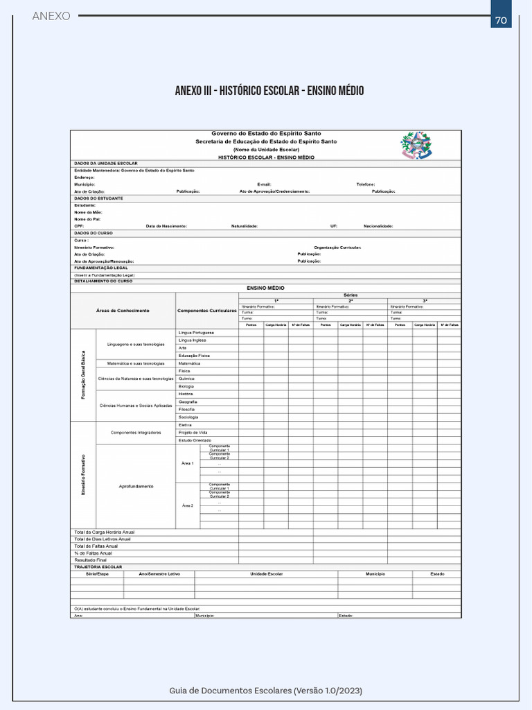 Guia de Documentos Escolares 2023 | PDF