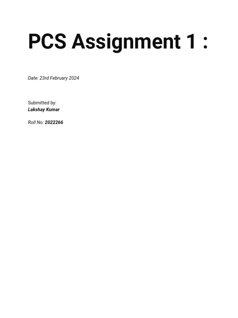 Pcs Assignment 1 - Lakshay Kumar 2022266 | PDF | Bandwidth (Signal Processing) | Modulation