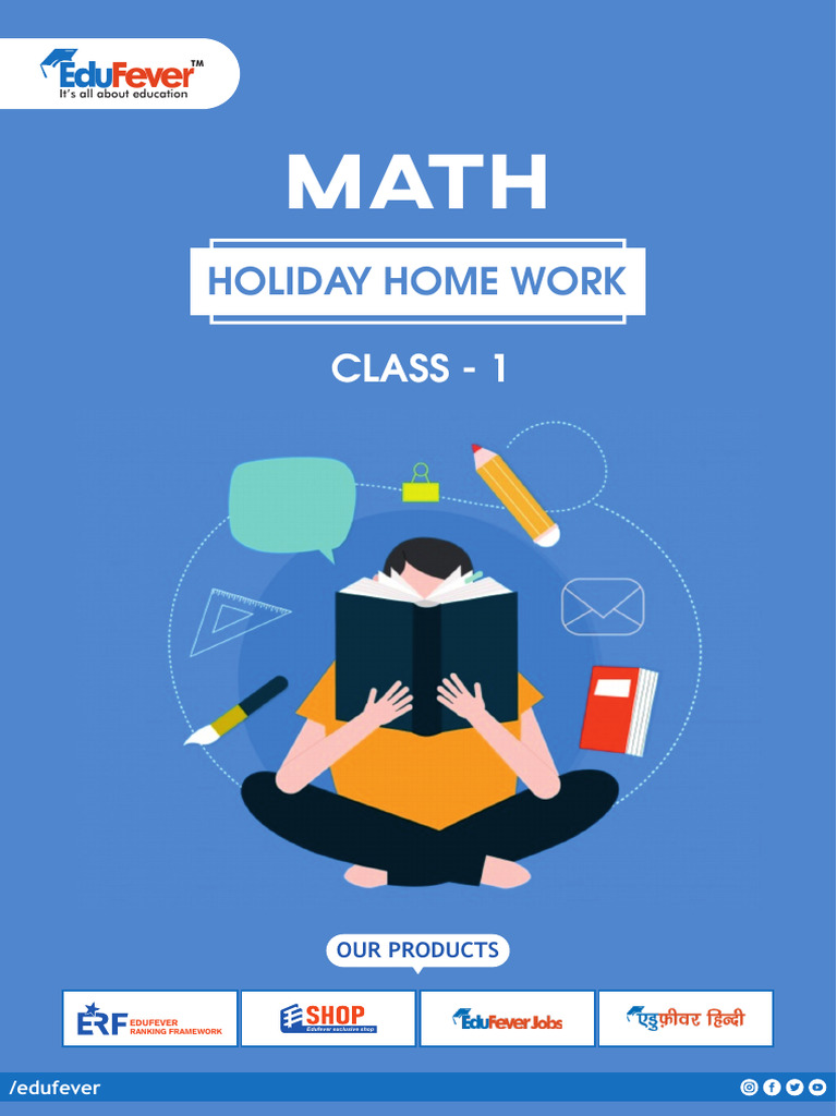 Class 1 Maths Holiday Homework 12 | PDF | Learning