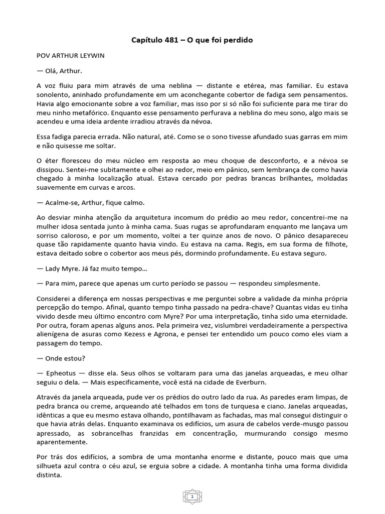 O Despertar de Arthur em Epheotus | PDF | Pensamento | Tempo