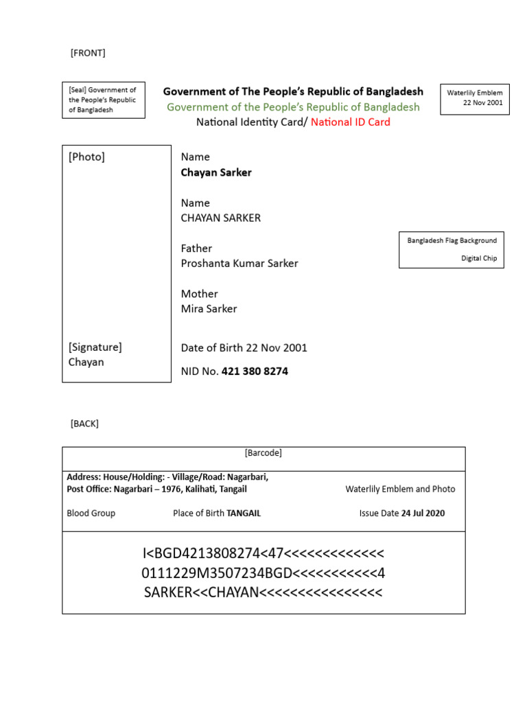 Bangladesh National ID Details | PDF