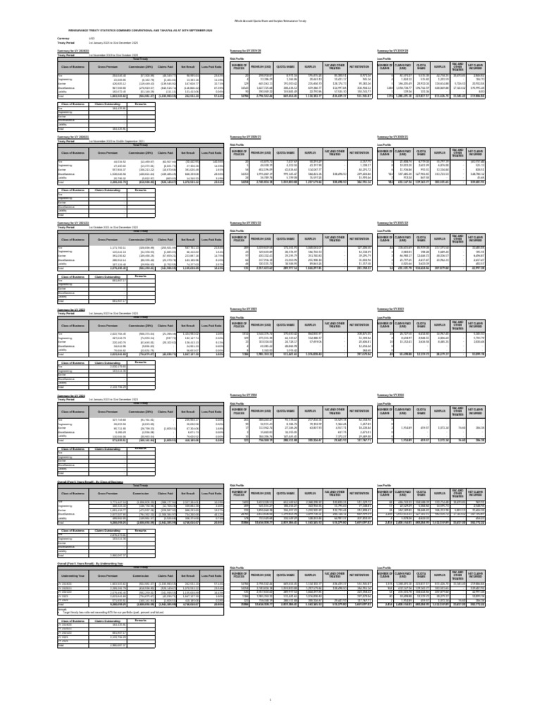 Appendix (WA-QS+Surplus) - For 2025 | PDF | Reinsurance | Insurance