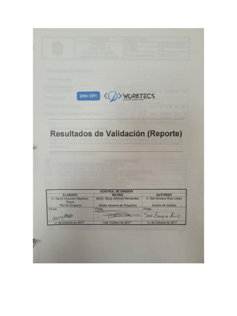 Reporte Validacion | PDF