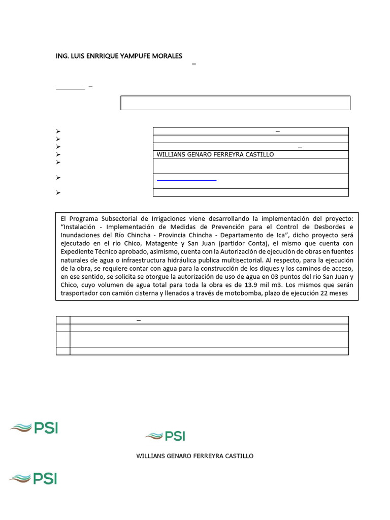Anexos para Solicitar El Uso de Agua Al Ana | PDF | Río | Dique