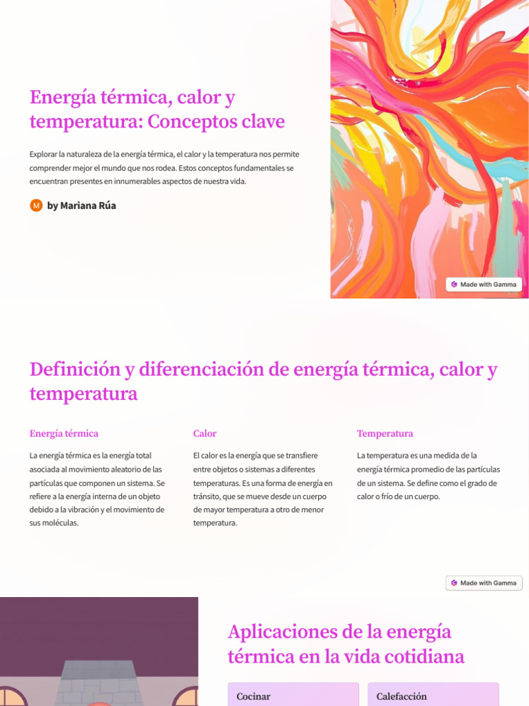 Energía Térmica: Calor y Temperatura | PDF | Calor | Conduccion termica