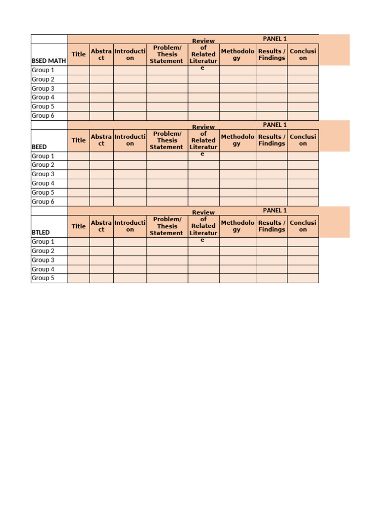 Tabulation Sheet | PDF