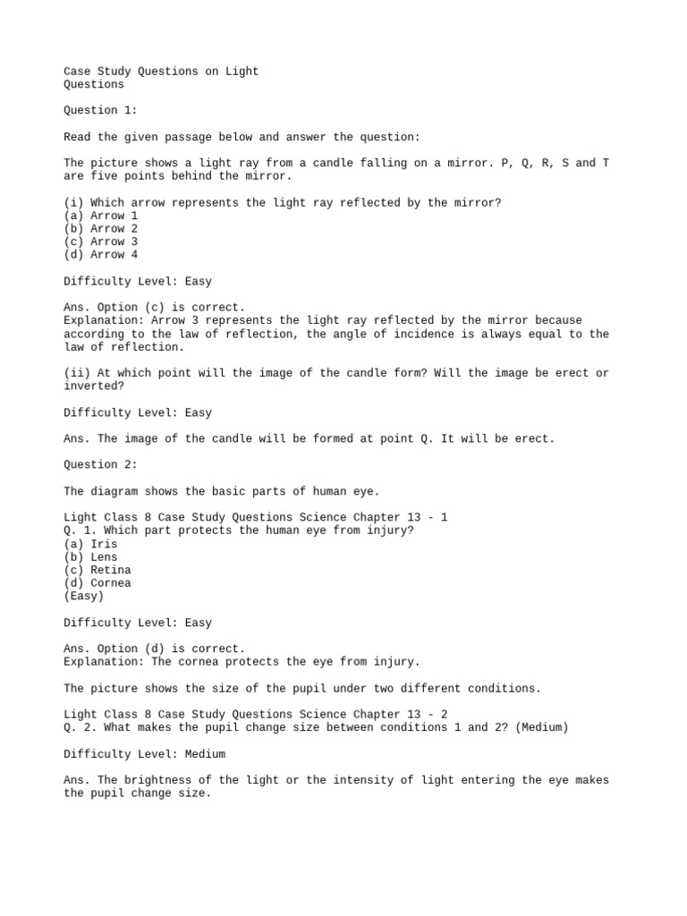 Class 8 Science Case Study Questions | PDF | Endocrine System ...