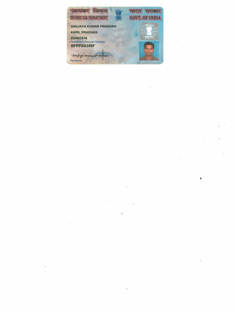 Sanjaya Pan Card | PDF