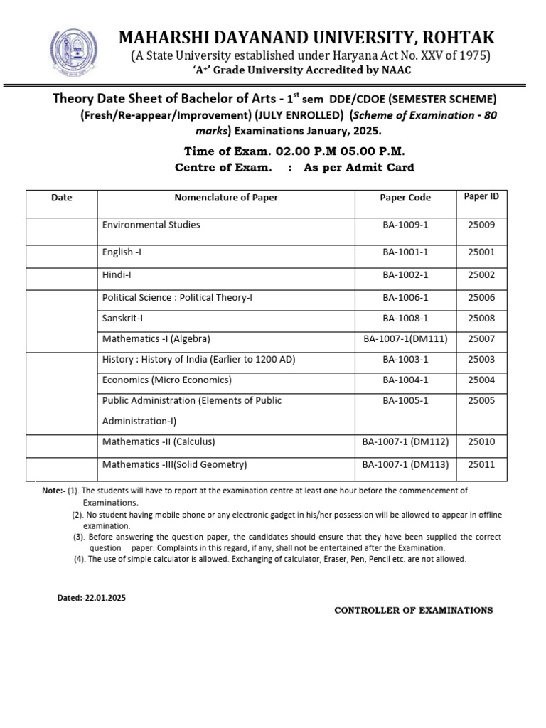 4 - 01-22-2025 - 17-06-08 - B.A DDE Sem Marks | PDF | Mathematics