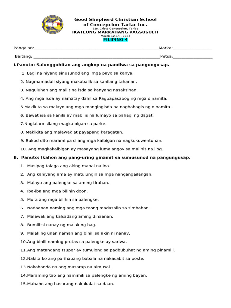 Grade 4 Filipino | PDF