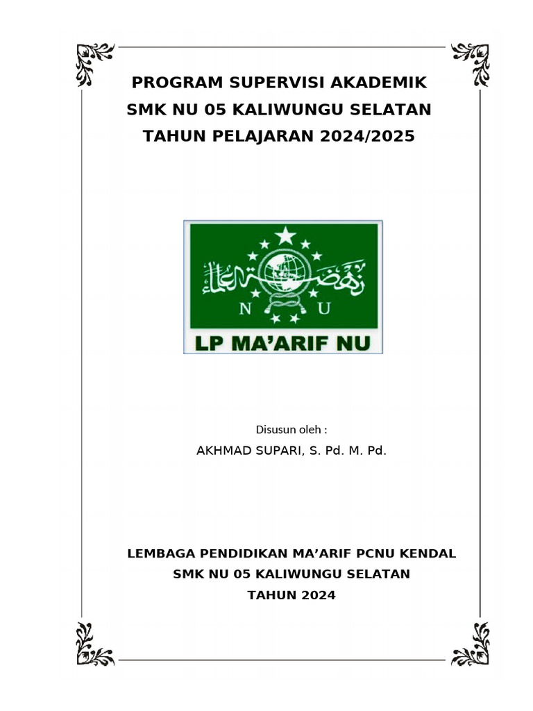 Program Supervisi Akademik 2024-2025 | PDF